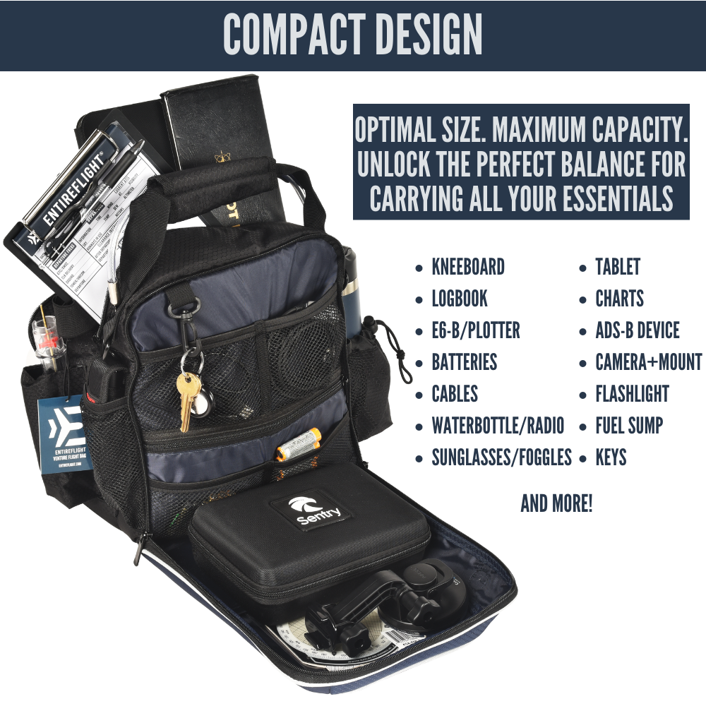 EntireFlight Pilot Bag - The Venture Flight Bag For Pilots - Blue ...